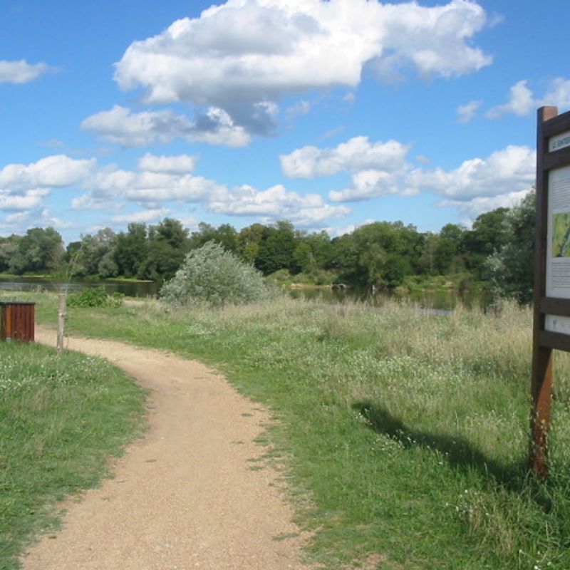 Sentier du Ver-Vert - Chemin naturel le long de la Loire à Nevers, France.